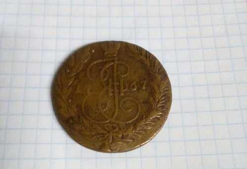 Монета номиналом 5 копеек 1767г