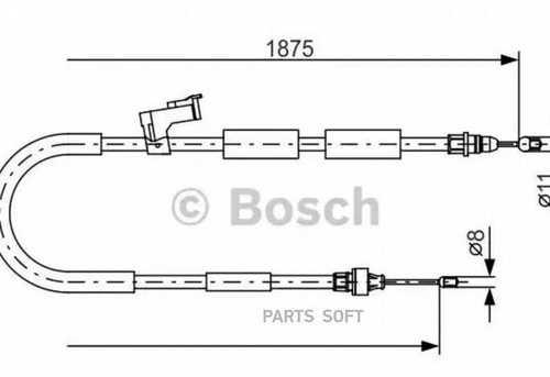 Bosch 1 987 482 057 Трос стояночного тормоза mazda