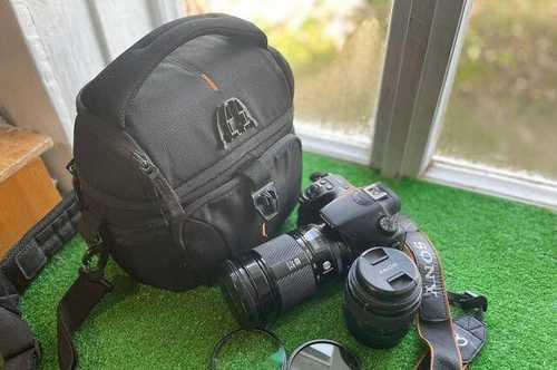 Фотокамера Sony a58 + штатив+объективы+сумка