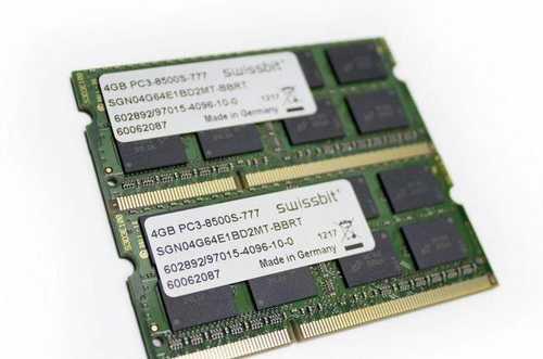 DDR3 4Gb для ноутбуков 1066MHz Swissbit PC3-8500S