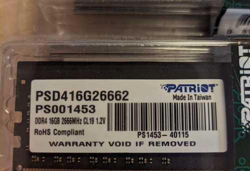 Patriot DDR4 2 x 16Gb 32 Gb 2666 MHz