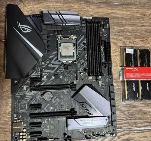 Материнская плата asus rog strix b360f   i5 9400f