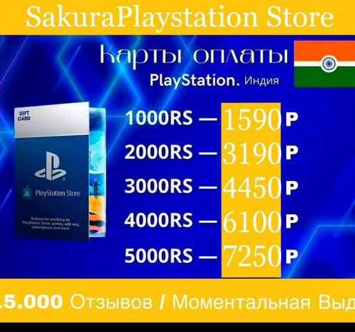 Коды пополнения PSN / Индия /PS4&PS5