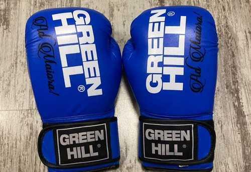 Боксерские перчатки green hill синие