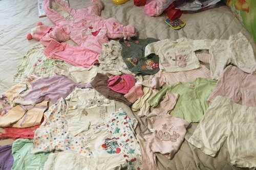 Пакет одежды (43 шт) для девочки 0-6 месяцев 56-68