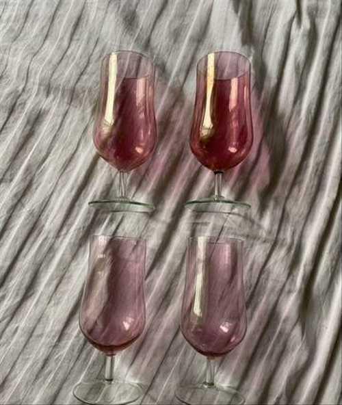 Калининские бокалы розовые винтаж СССР