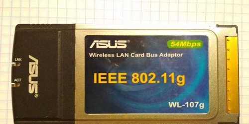 Wifi адаптер asus WL-107g pcmcia CardBus Type II