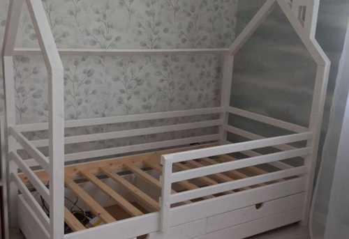 Детский кровать, домик с ящиками
