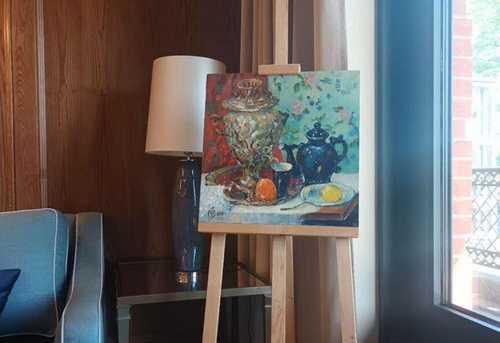 Картина маслом на холсте "Самовар" 50х50