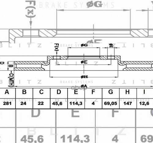 Диск тормозной перед mitsubishi Carisma 96
