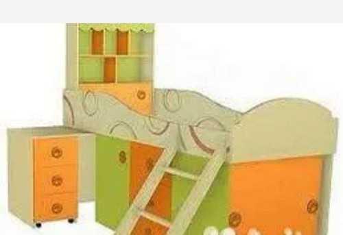 Кровать со шкафом детская Фруттис, кровать-чердак