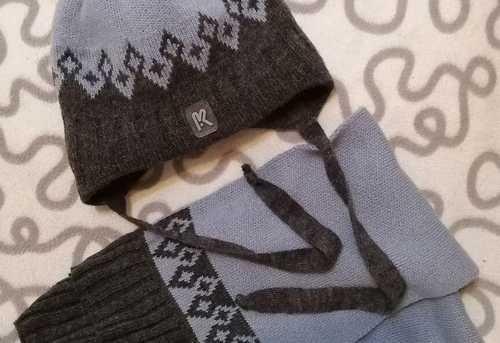 Зимняя шапка +шарф комплектом 50-54