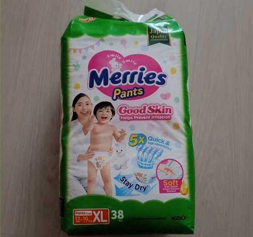 Подгузники Merries XL 12-19 кг новые