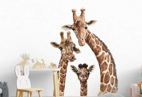 Авторские фотообои "Семья жирафиков"