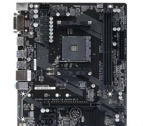 Плата gigabyte AM4 A320 GA-A320M-H 2хDDR4 2хPCI-Ex