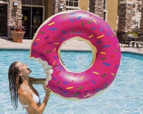 Надувной круг пончик для плавания
