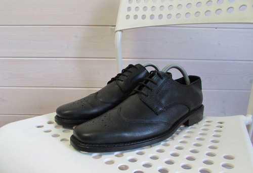 COS мужские чёрные кожаные туфли броги