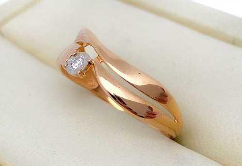 Золотое кольцо с бриллиантом 585пр. размер: 18