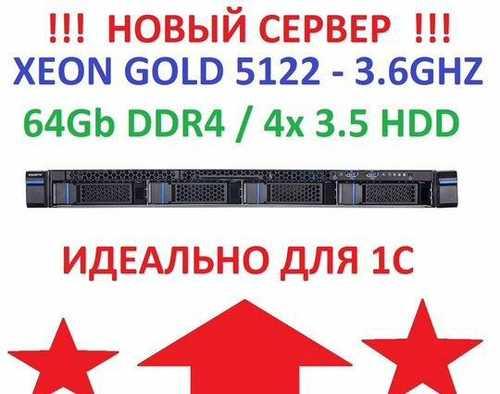 Xeon gold 5122 / 64Gb / 1U gigabyte 4x 3.5" новый