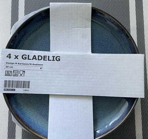 Тарелки IKEA gladelig синие