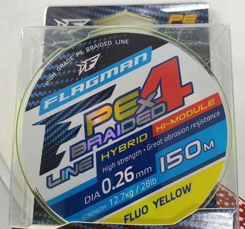 Flagman Шнур PE Hybrid F4 150м Fluo Yellow