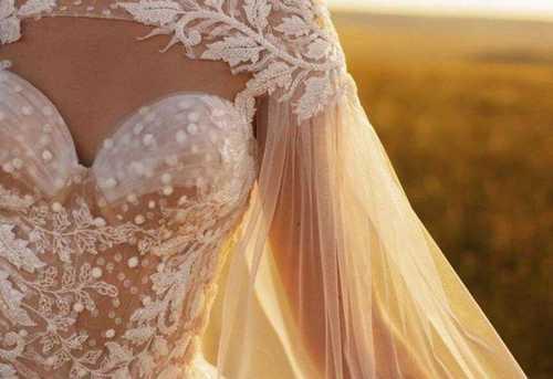 Дизайнерское свадебное платье новое р.42