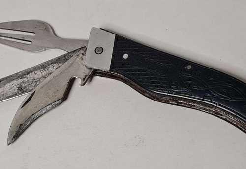 Нож перочинный складной с вилкой Охотничий СССР
