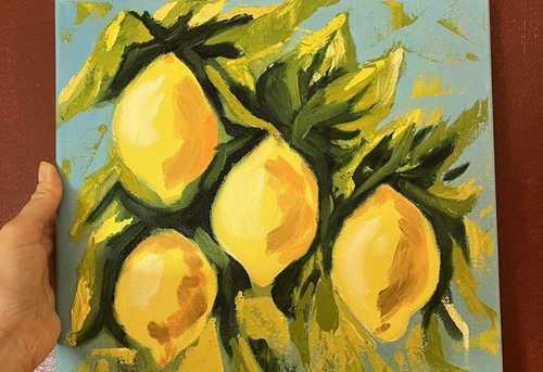 Картина маслом на холсте "Сочные лимоны"