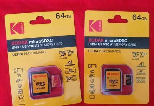 Карта памяти MicroSD kodak 64гб