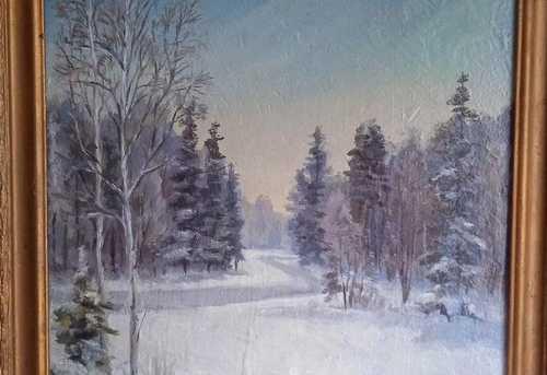 Картина "Зимний лес" Валерий Новиков, 1965