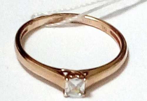 Золотое кольцо с фианитом 585 пробы р-16,5