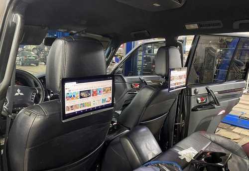 Штатные телевизоры на подголовники Pajero 4