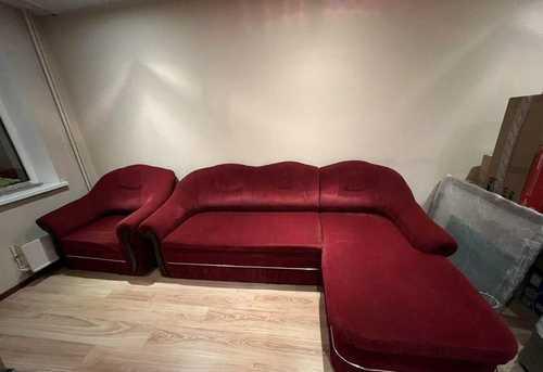Комплект диван и кресло раскладные б/у