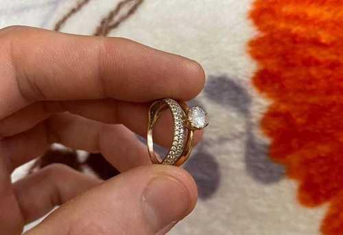 Золотое кольцо женское 17.5 размер