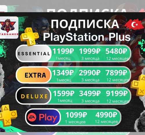 Подписка PlayStation Plus / EA (ps4 / ps5) Турция (Арт.18247)