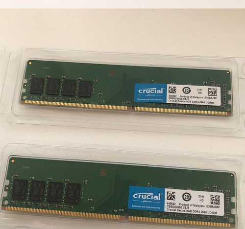 Оперативная память ddr4 16gb (2x8) crucial 2666