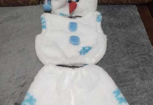 Новогодний костюм для мальчика 110 снеговик