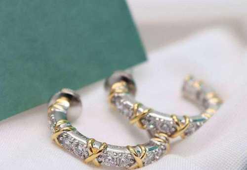 Tiffany & Co серебряные серьги с цирконами