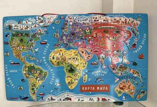 Деревянная Карта мира Janod