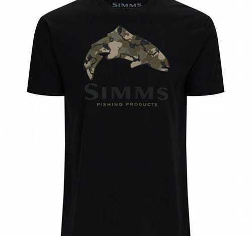 Футболка Simms Trout Regiment Camo Fill (Black,S)