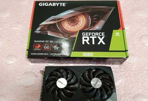 Видеокарта gigabyte RTX 3060 8Gb gaming OC Обмен