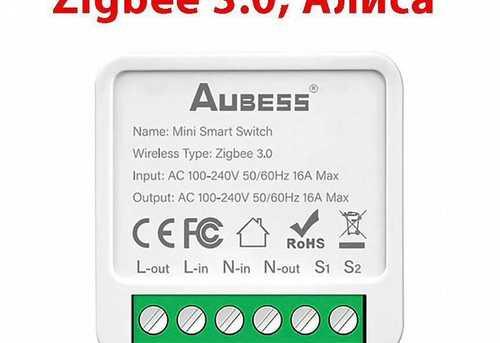 Реле мини Zigbee 3.0 Aubess 16А Tuya Smart