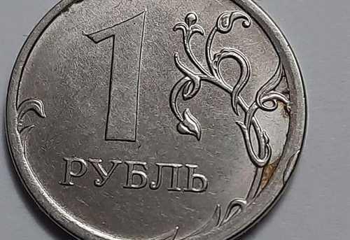 Монета 1р с редким заводским браком