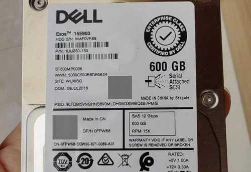 Жесткий диск dell FPW68 600Gb 12G 2.5" SAS
