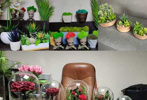 Подарки, декор из цветов, растений, мха, арт36, от
