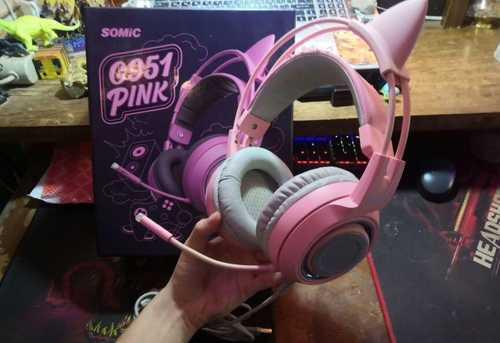 Наушники somic G951 Pink USB