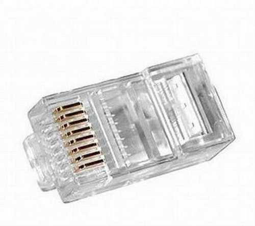 Коннектор RJ45 кат.5E позол. контакты 6m (100 шт)