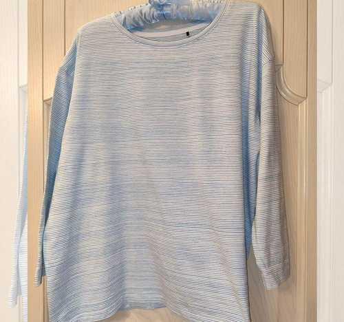 Кофта женская голубая в полоску Finn Flare 3XL