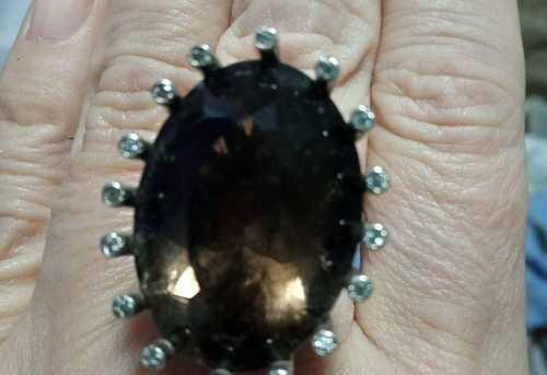 Серебряное кольцо с раухтопазом размер 18