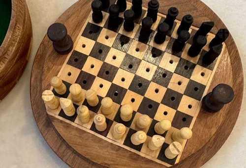 Шахматы мини из оливкового дерева